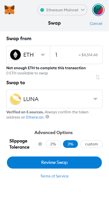 How to use Metamask Swap