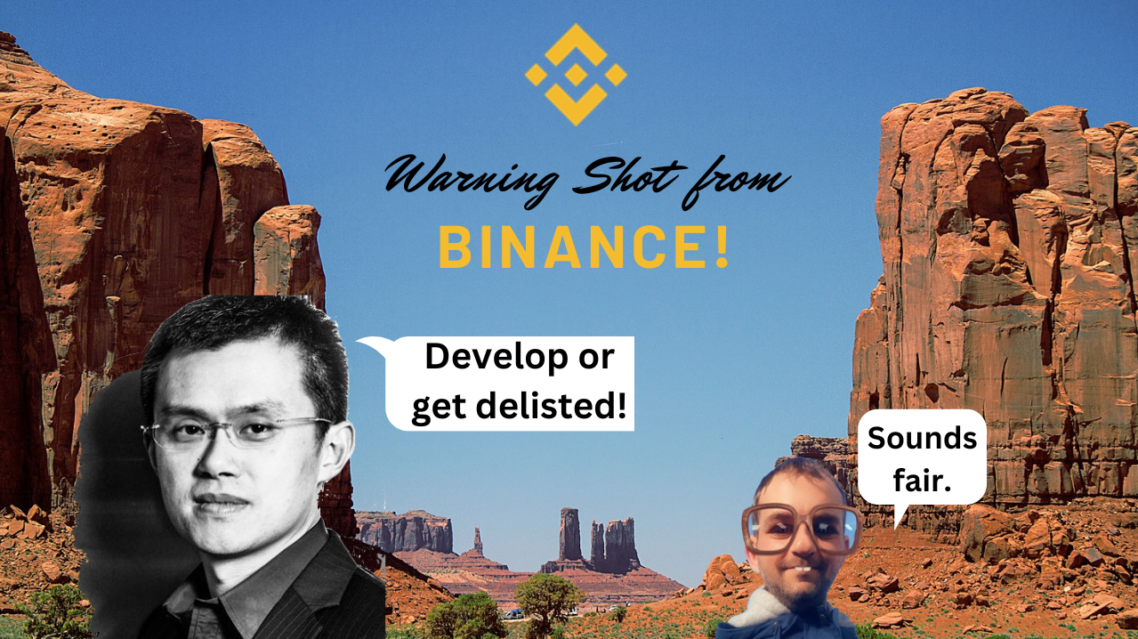 Binance Is Starting To Fire Warning Shots At Non-Developing Projects