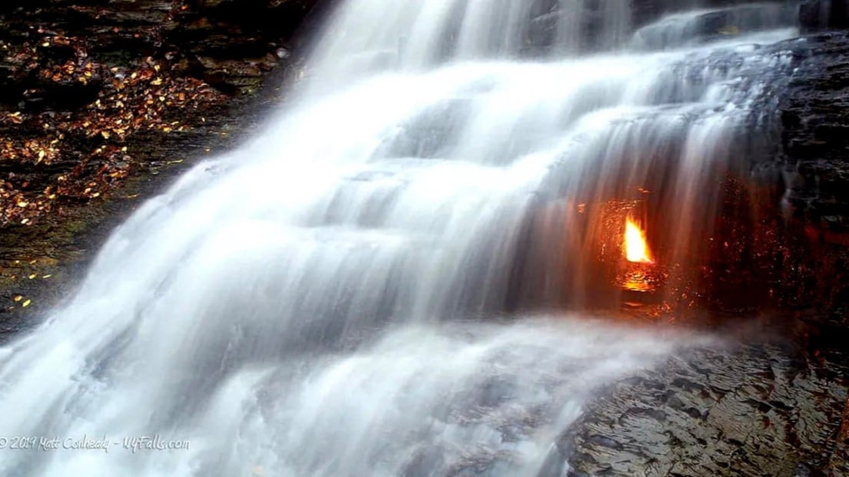 The Eternal Flame Falls: Nature's Hidden Firefall