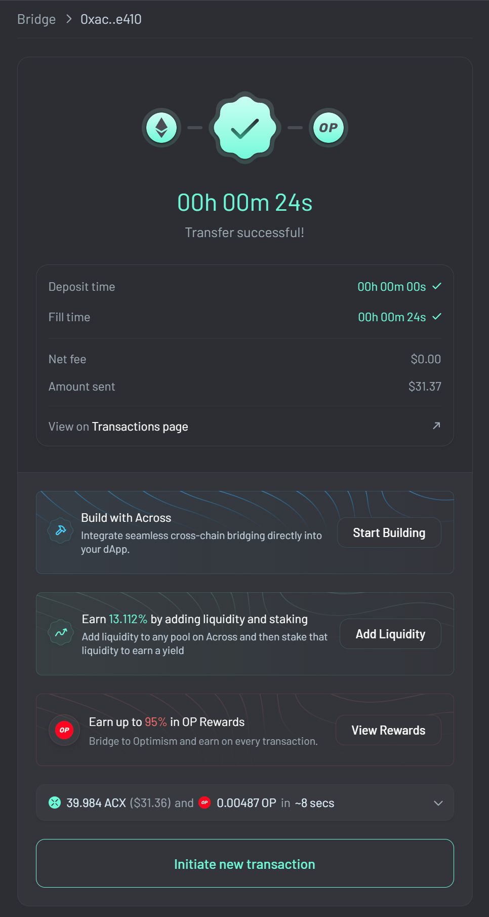 My Experience with the Across Protocol Bridge and Straddl