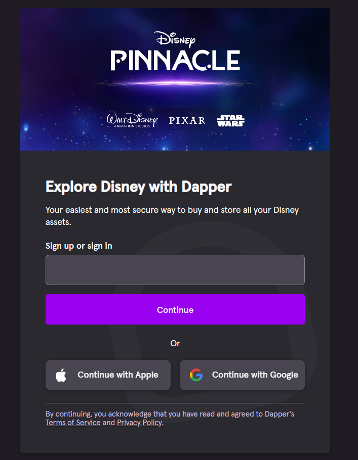 Disney Pinnacle - Web3 Project with Dapper Labs and Flow Blockchain