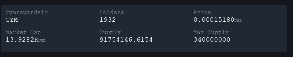 GYM Token . GYMRewards project