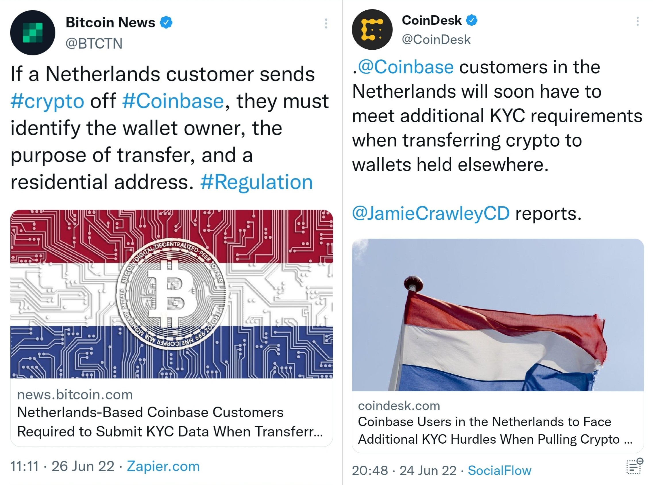 Coinbase Made KYC Mandatory For Third Party Transfer in Netherlands