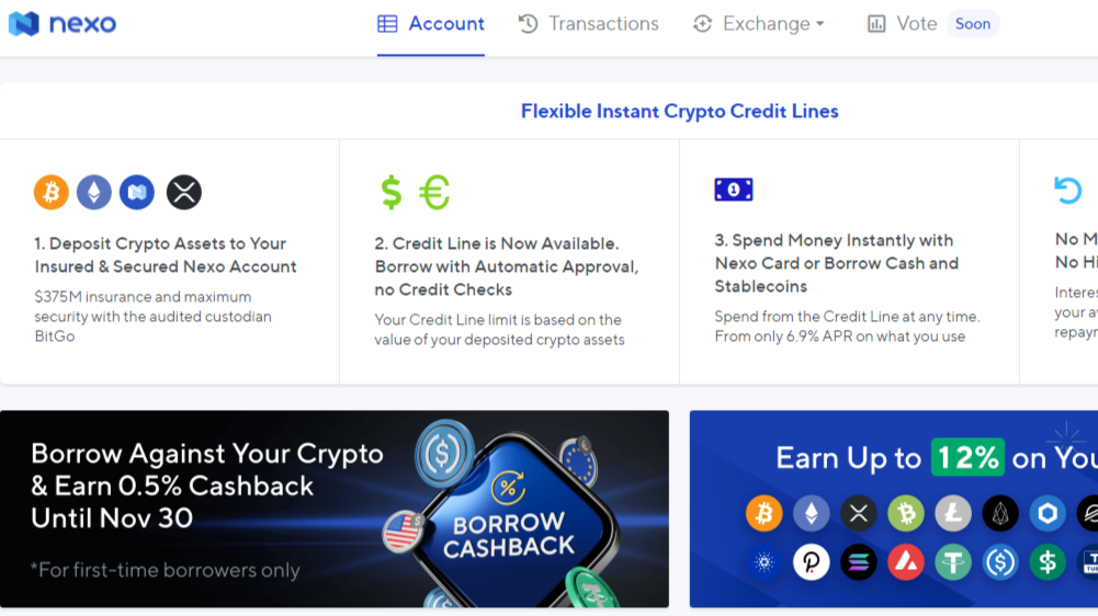 Earn interest on crypto with Nexo for passive gains