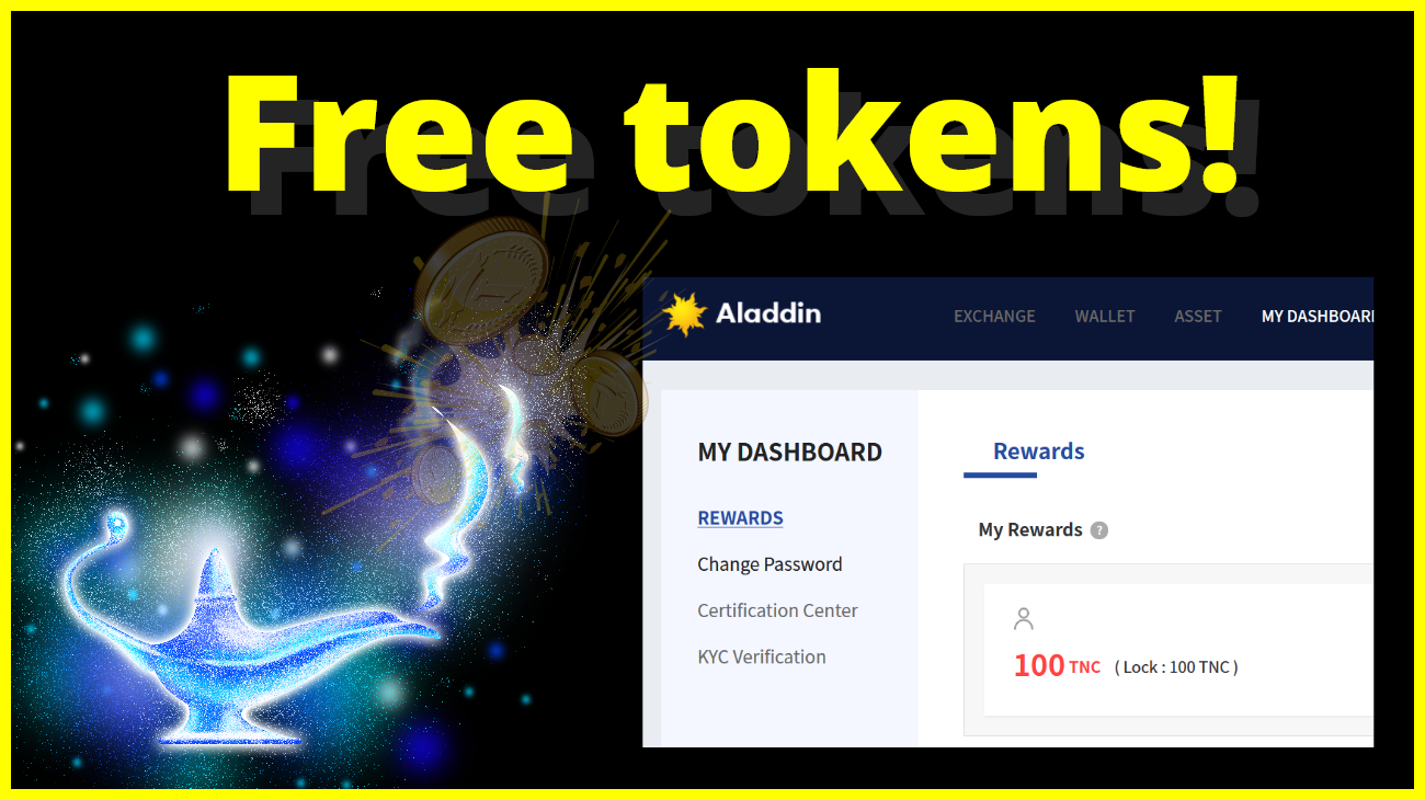 FREE TOKENS: Aladdin Exchange Pre-Launch and Giveaway Event: 100 TNC ...
