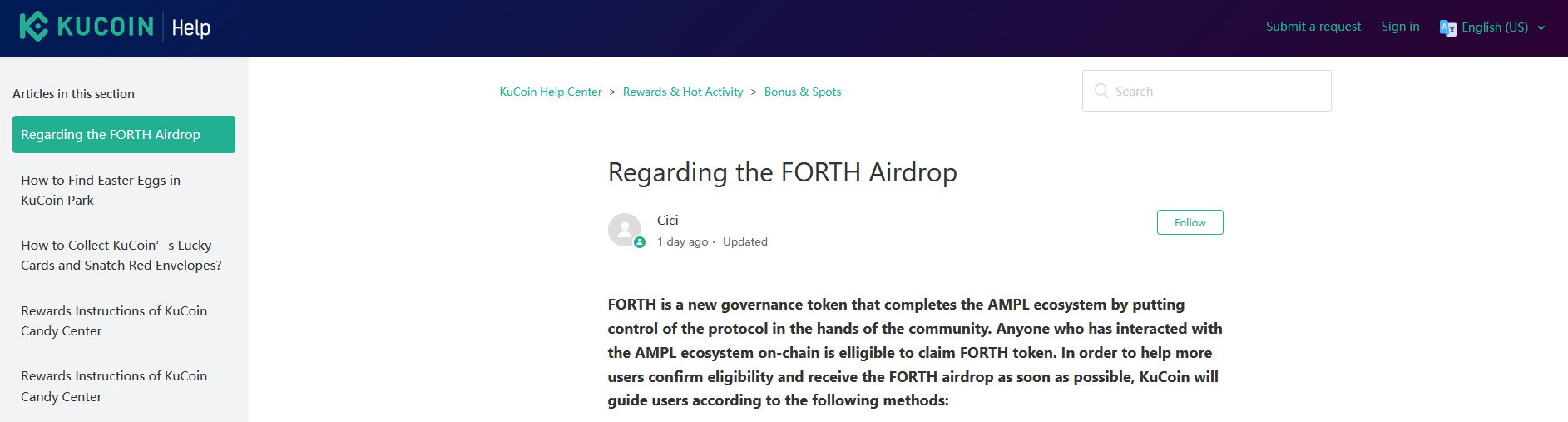 Ampleforth launches FORTH governance token