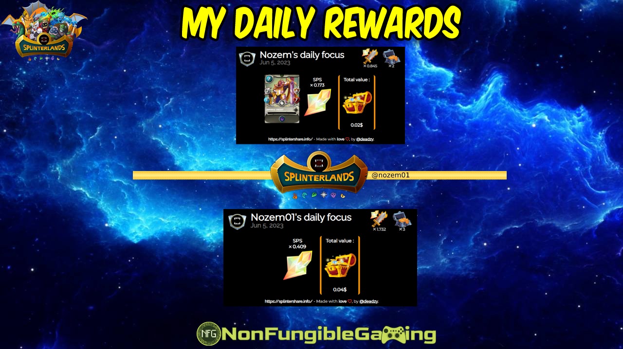 Splinterlands: My (yesterdays) daily rewards