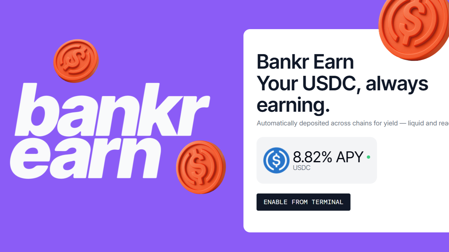 Bankr Earn is now live with the USDC Balance!