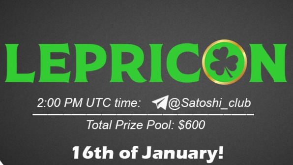 Join the AMA of Satoshi Club x Lepricoin. Rewards: 600 USDT, January 16th.