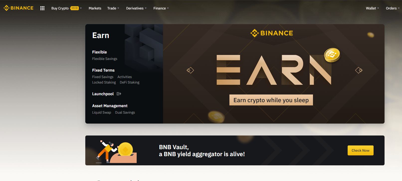 Let your money work for you in Binance Earn.