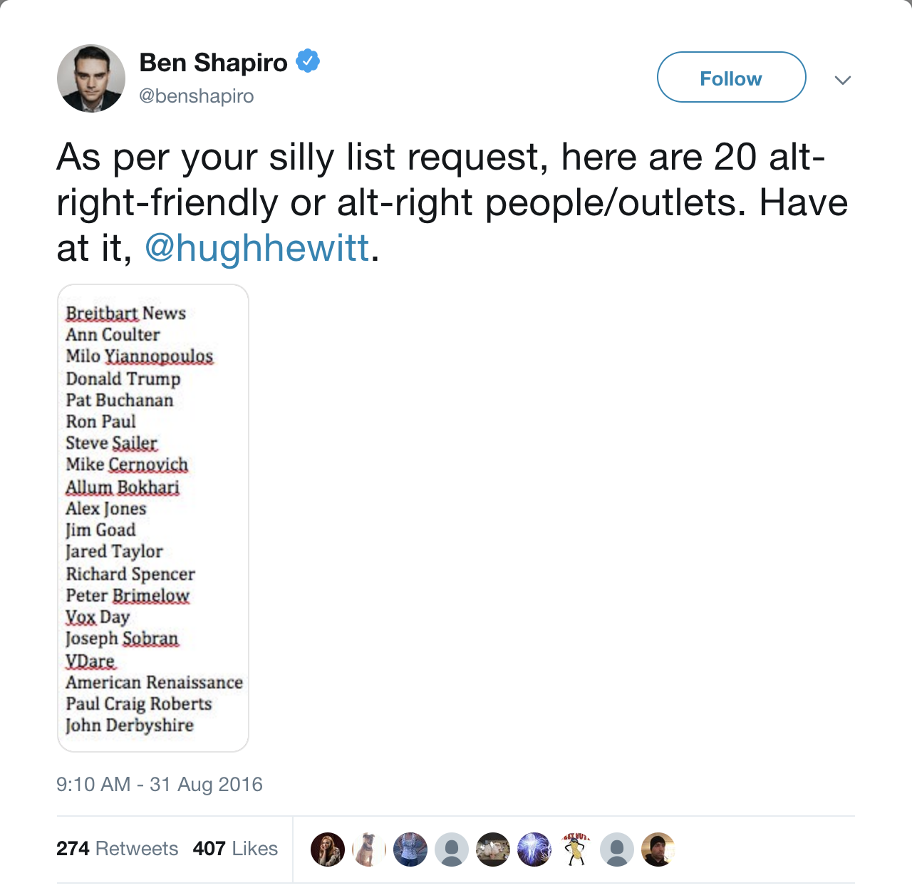 Ben Shapiro, Slander, and Evil