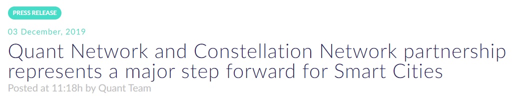 List of Quant Network (QNT) Partnerships (2020)