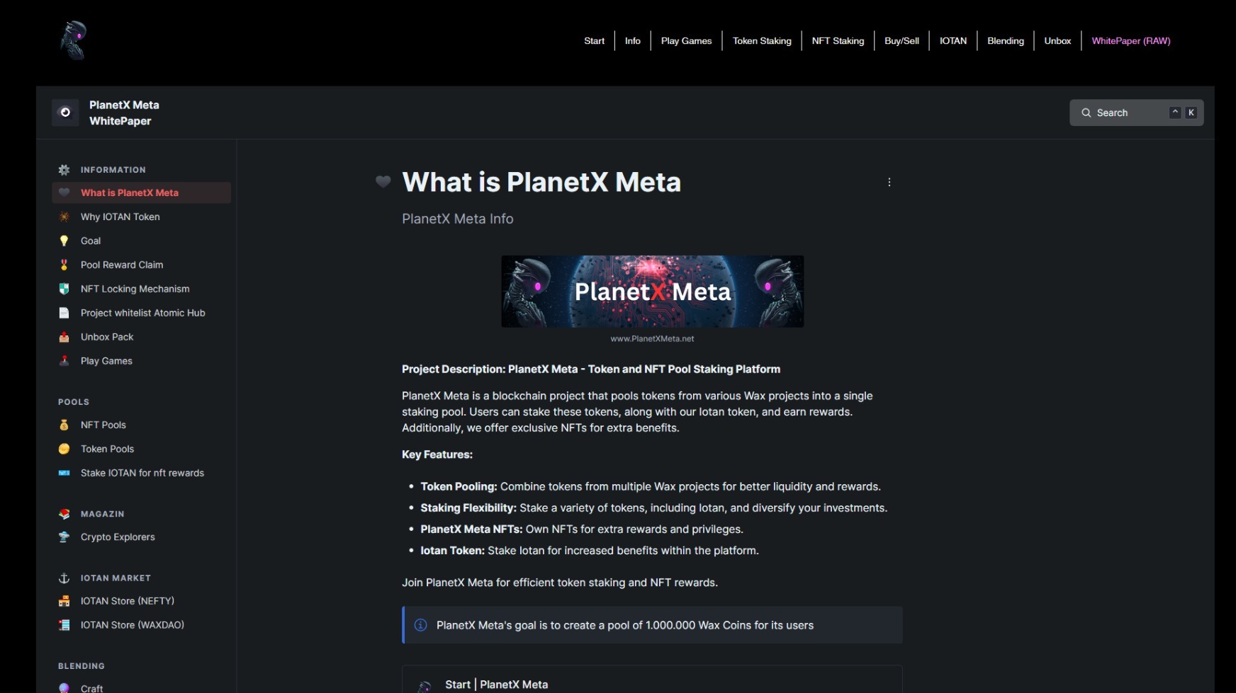 PlanetX Meta Introduces Weekly IOTAN Token Sales and Boosts the IOTAN/WAX Mining Pool
