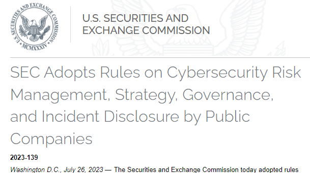 New SEC Rules Mandate Cybersecurity Transparency and Oversight