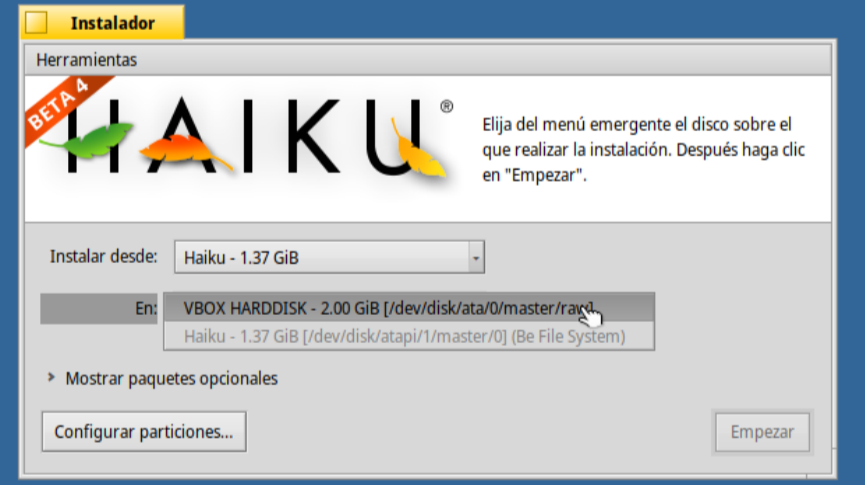 Tutorial: como instalar Haiku OS en Virtualbox