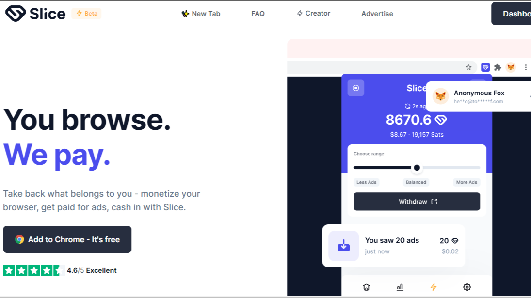Slice BETA Extension - Earn BTC just by browsing the web! (100 free ...