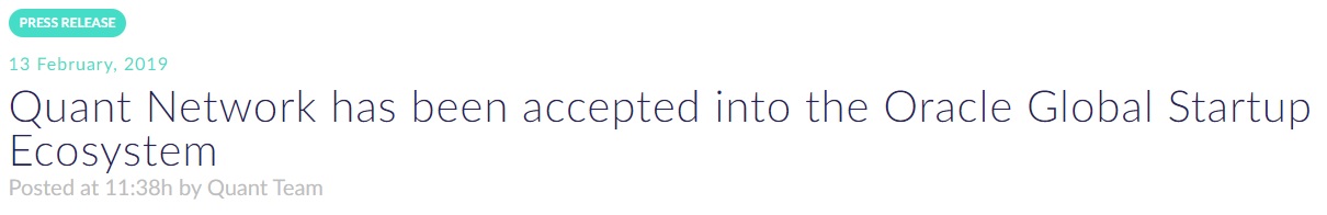 List of Quant Network (QNT) Partnerships (2020)