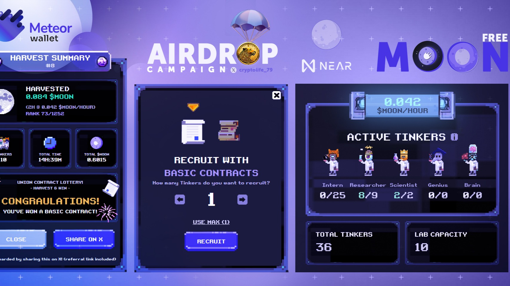 Harvest MOON 🌕 Meteor Wallet – Zarabiaj tokeny $MOON 🎯 Airdrop