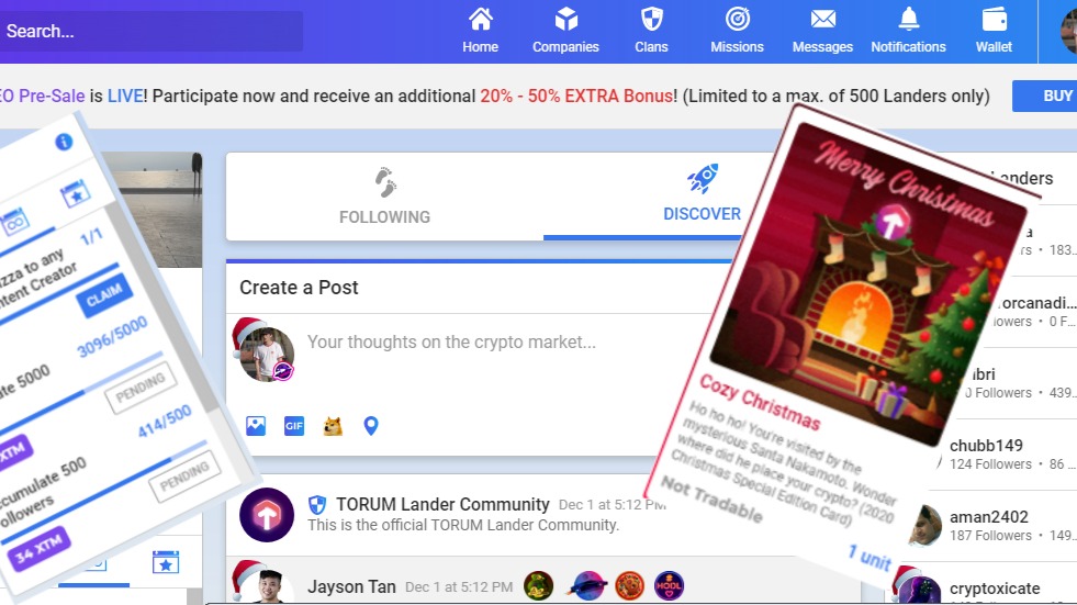 TORUM Updates - Christmas UI, Limited Christmas Collectible Card and a ...