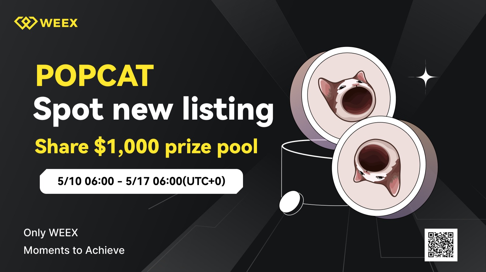 Introducing POPCAT/USDT Listing on WEEX: Seize Your Share of the 1,000 USDT Prize Pool!