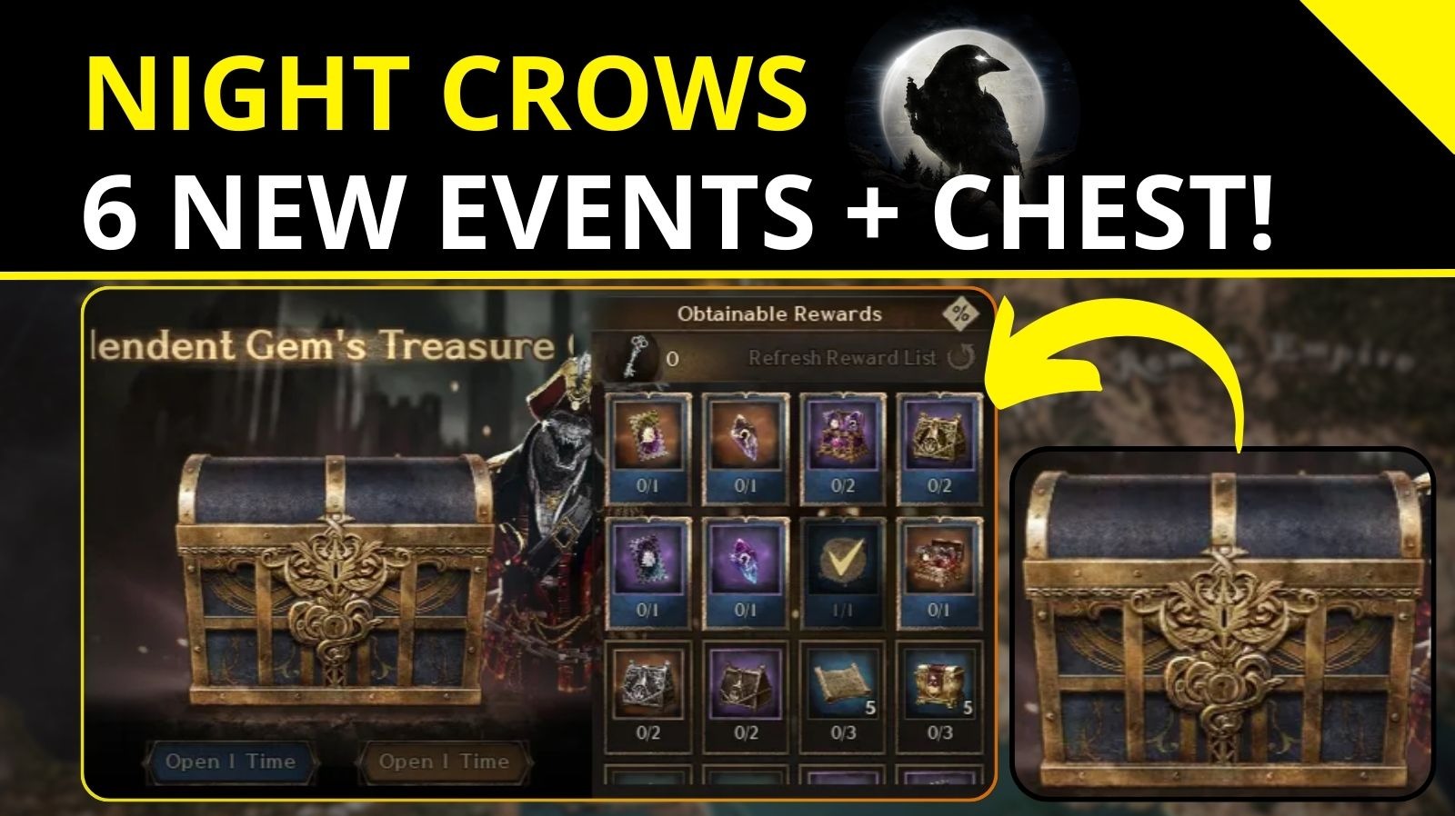 Night Crows 🌒| Weekly Update Brings 6 New Events & Treasure Chest Returns!