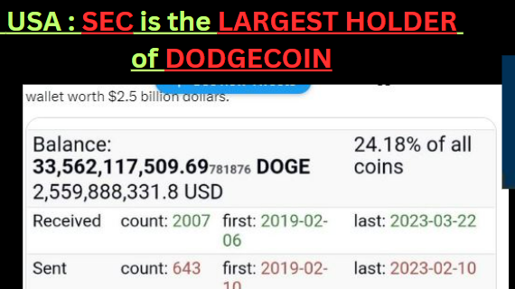 03.04.23 - USA- SEC is the LARGEST HOLDER of DOGECOIN !? watch video
