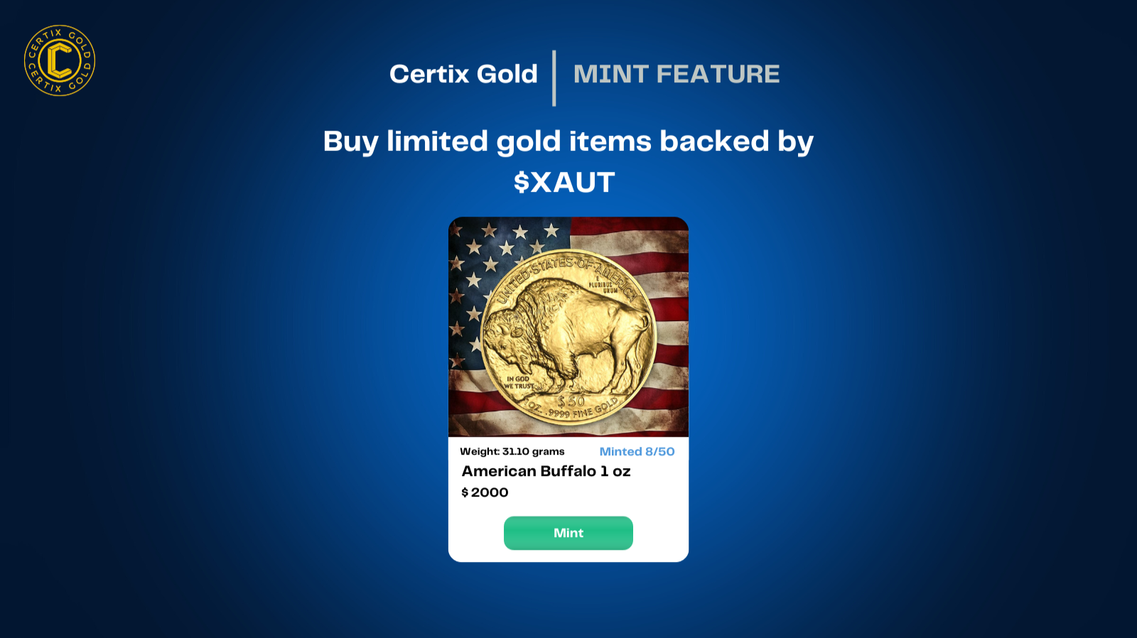 Discover Certix Gold: NFTs backed by Tether Gold