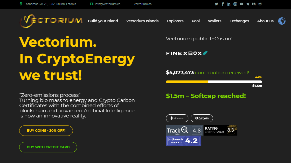 Vectorium, World first Blockchain Powered CryptoEnergy Ecosystem