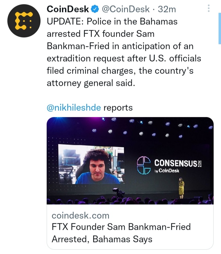 SBF Arrested in the Bahamas