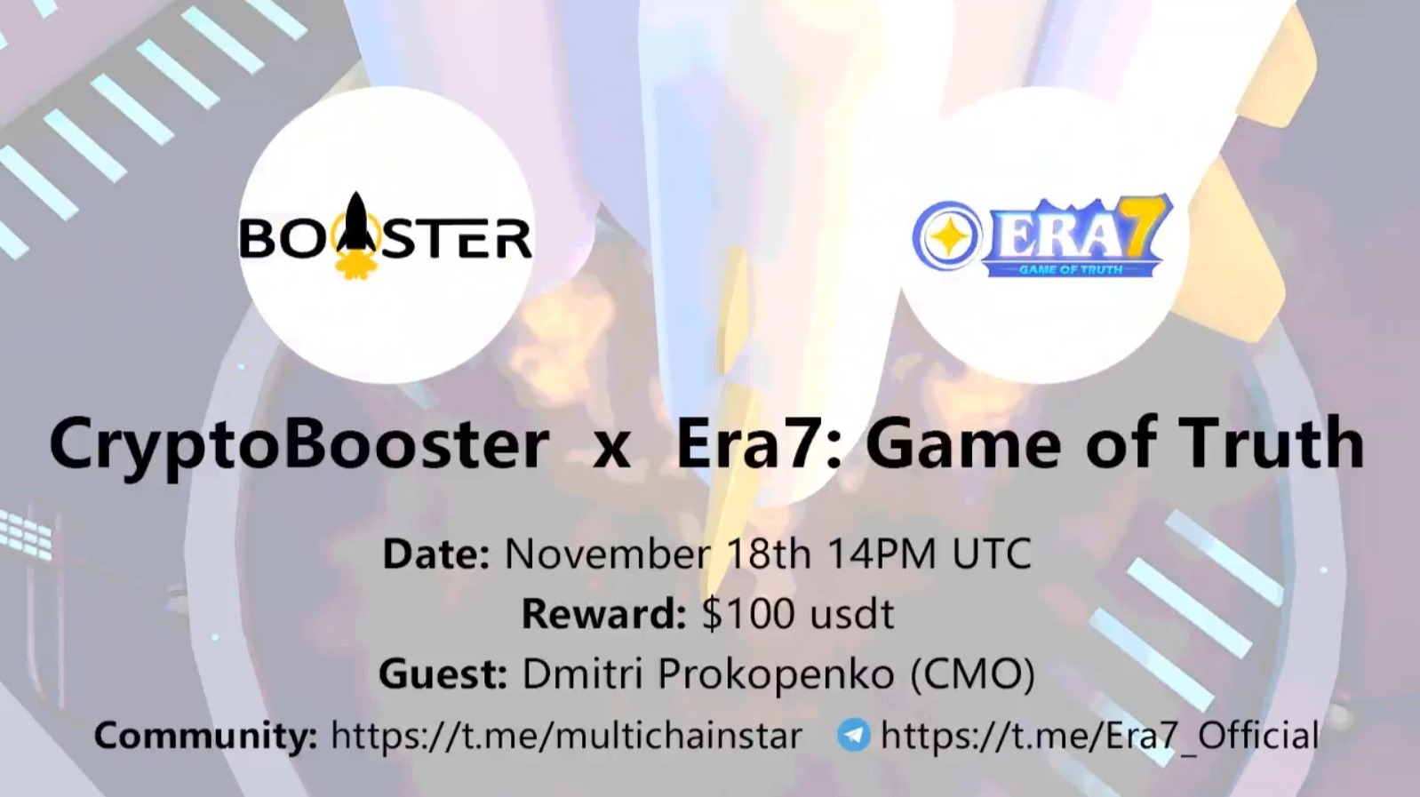 Win $150 USDT rewards from Era7: Game of Truth AMA, a Play2Earn NFT Trading Card Game!