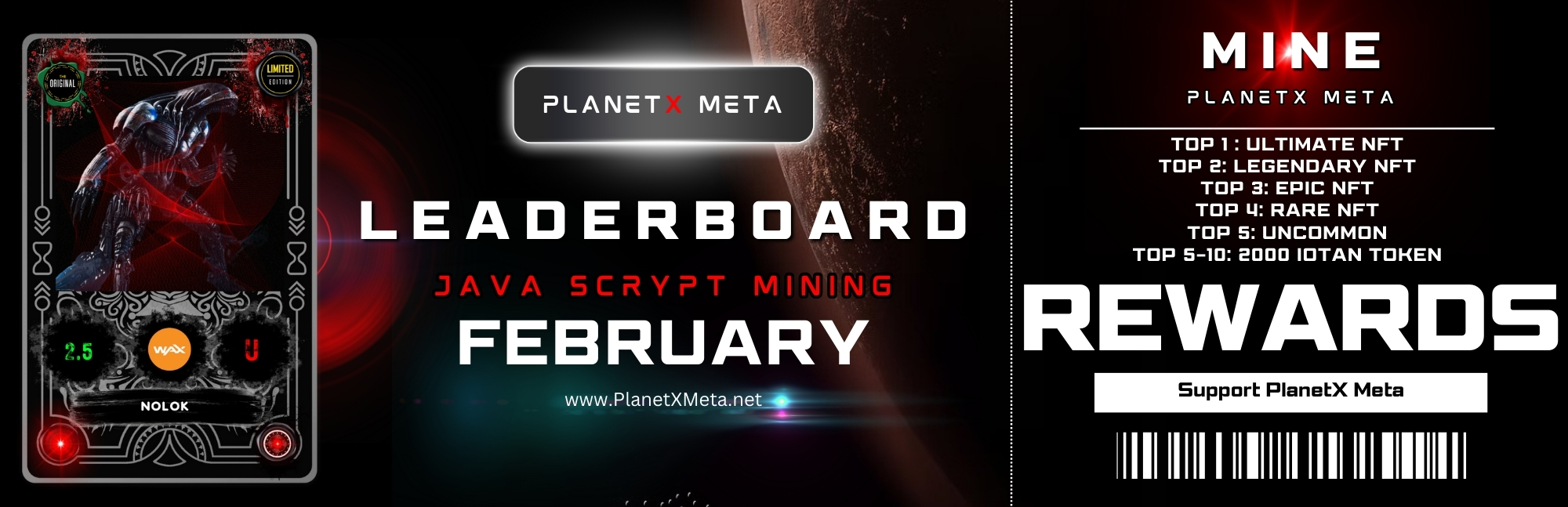PlanetX Meta Launches February Leaderboard for Free-to-Play Mining Game with Massive NFT and ...