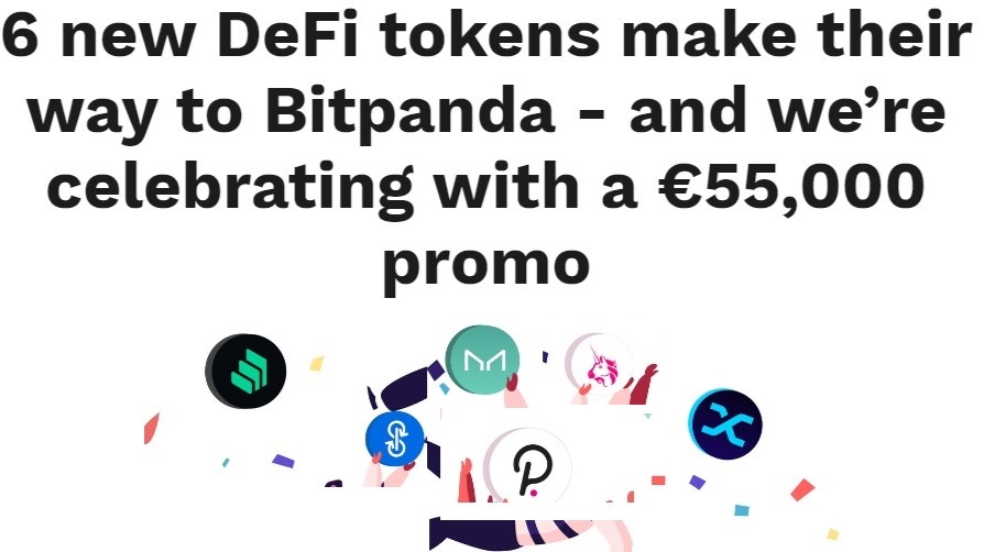 Bitpanda adds 6 Defi token