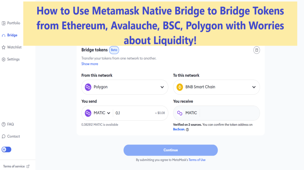 How To Use Metamask Native Bridge To Bridge Tokens From Ethereum Avalauche Bsc Polygon With